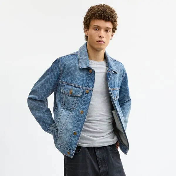 COACH Signature Denim Trucker Jacket