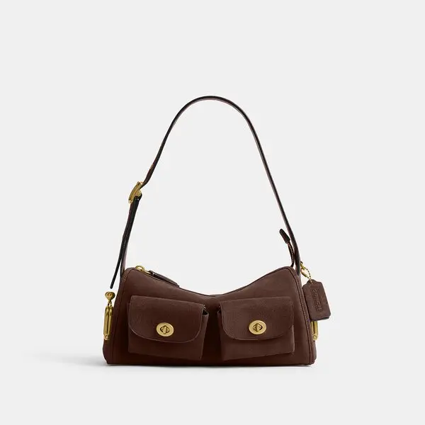 COACH Turnlock Haversack Bag 27 - Brass/dark Chocolate