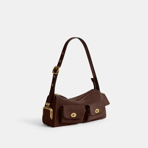 COACH Turnlock Haversack Bag 27 - Brass/dark Chocolate