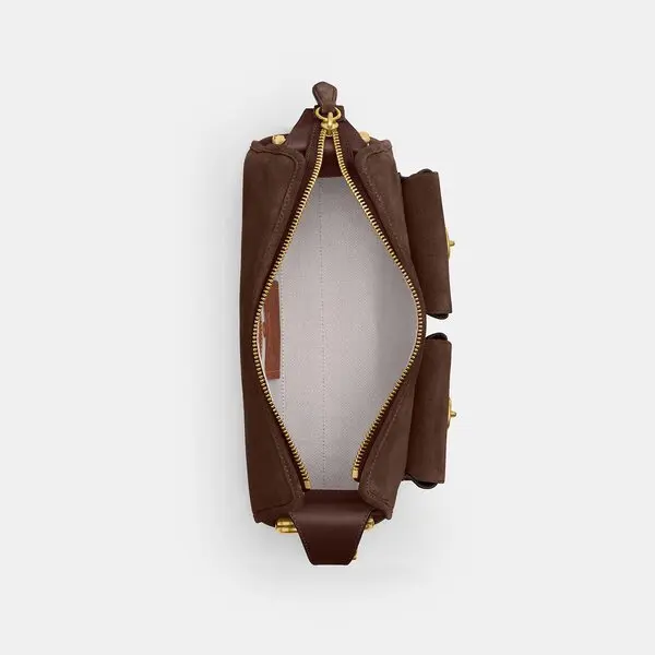 COACH Turnlock Haversack Bag 27 - Brass/dark Chocolate