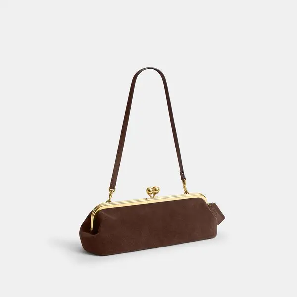 COACH Kisslock Frame Bag 30 - Brass/dark Chocolate