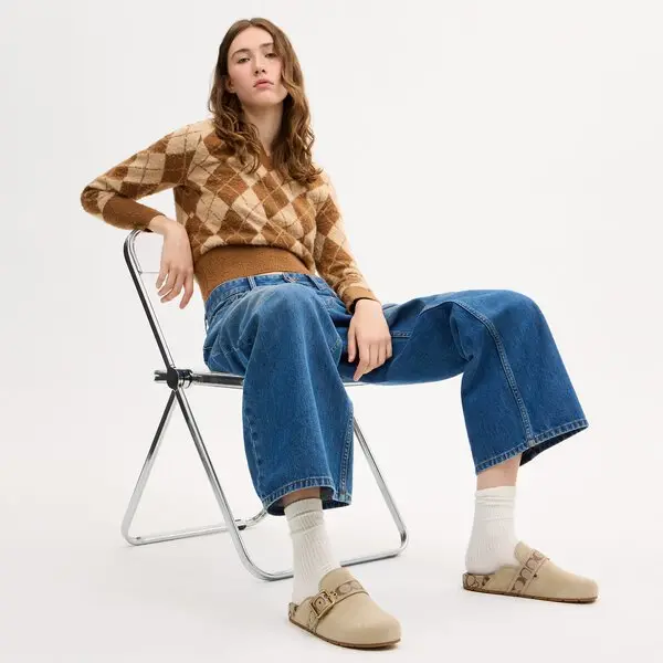 COACH Archival Buckle Clog With Signature Jacquard - Oat
