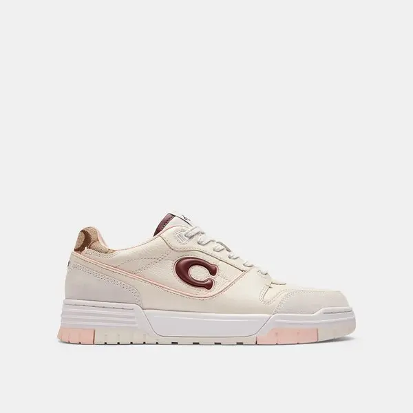 COACH Soho Sneaker With Signature Jacquard - Chalk/dark Cherry