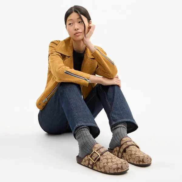 COACH Archival Buckle Clog With Signature Sateen Jacquard