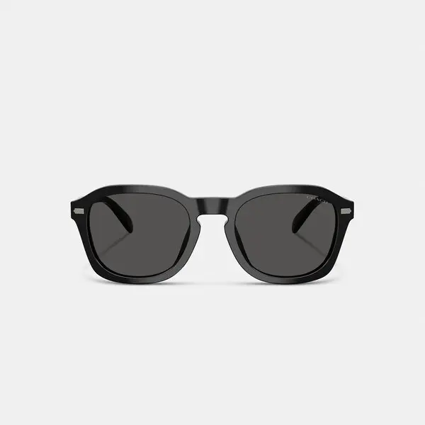 COACH C Hardware Round Sunglasses - Black