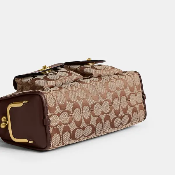COACH Turnlock Haversack Bag 27 In Signature Jacquard