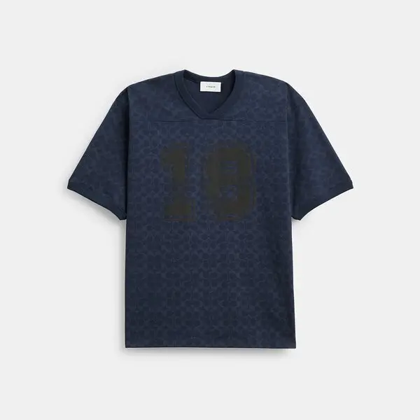 COACH Varsity T-shirt In Organic Cotton - Navy