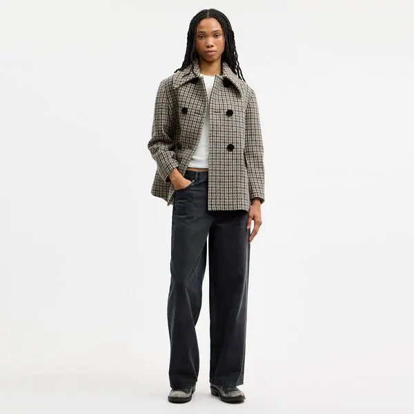 COACH Houndstooth Wool Coat