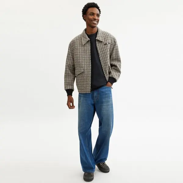 COACH Houndstooth Short Wool Coat