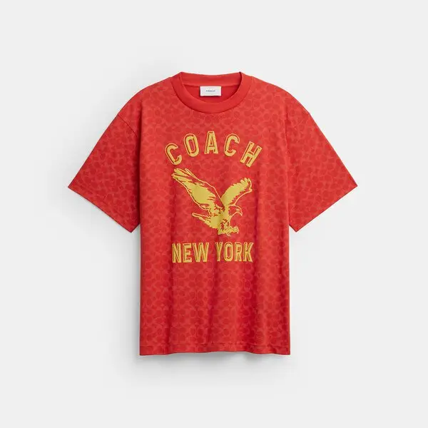 COACH Eagle Short Sleeve Relaxed T-shirt In Organic Cotton