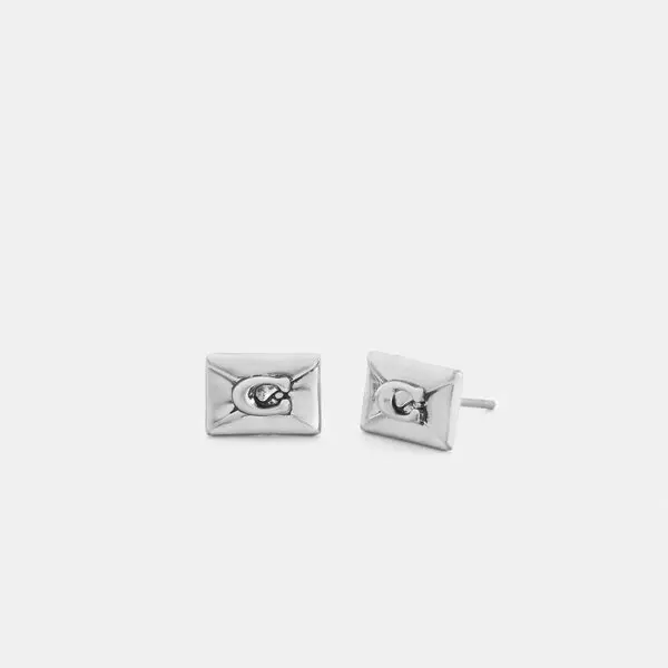 COACH Signature Envelope Stud Earrings