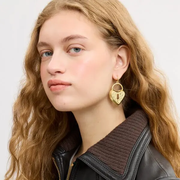 COACH Heart Padlock Earrings