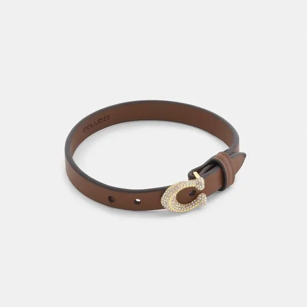 COACH Signature Pavé Leather Bracelet