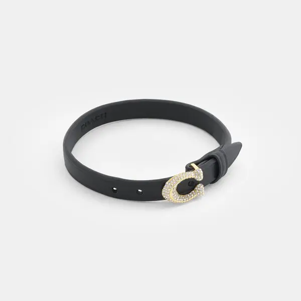 COACH Signature Pavé Leather Bracelet