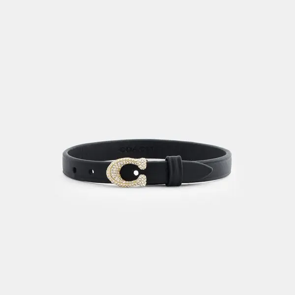COACH Signature Pavé Leather Bracelet