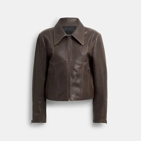 COACH Shrunken Leather Jacket