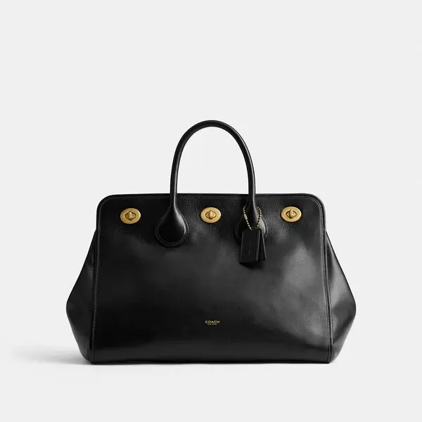 COACH Buy Now Turnlock Tote Bag 40 - Brass/black