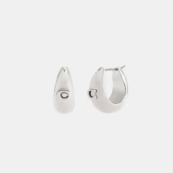 COACH Signature Thick Hoop Earrings