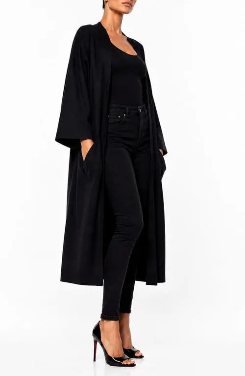 DAI MODA Open Sweater Duster - Black