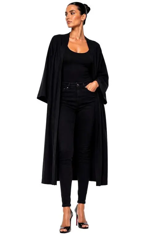 DAI MODA Open Sweater Duster - Black