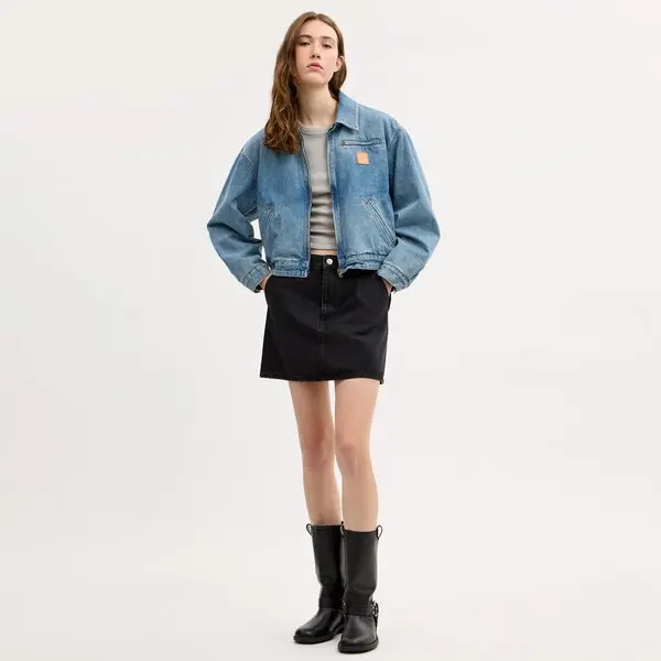 COACH OUTLET Zip Denim Cropped Jacket
