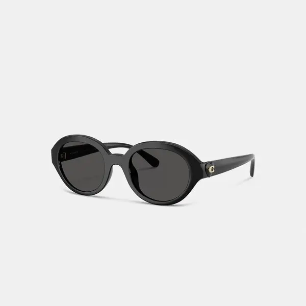 COACH OUTLET C Heart Round Sunglasses - Black