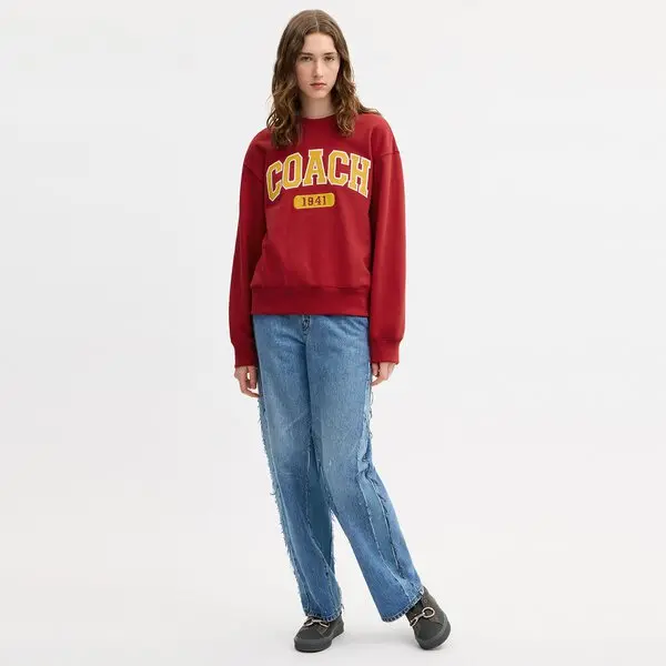 COACH OUTLET Embroidered Sporty Boyfriend Crewneck Sweatshirt