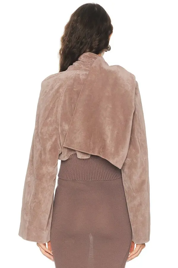 Rick Owens Scarf Flight Bomber Jacket In Mauve - Grape