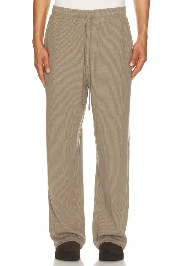 SKIMS Waffle Straight Leg Pant In Black - Mink