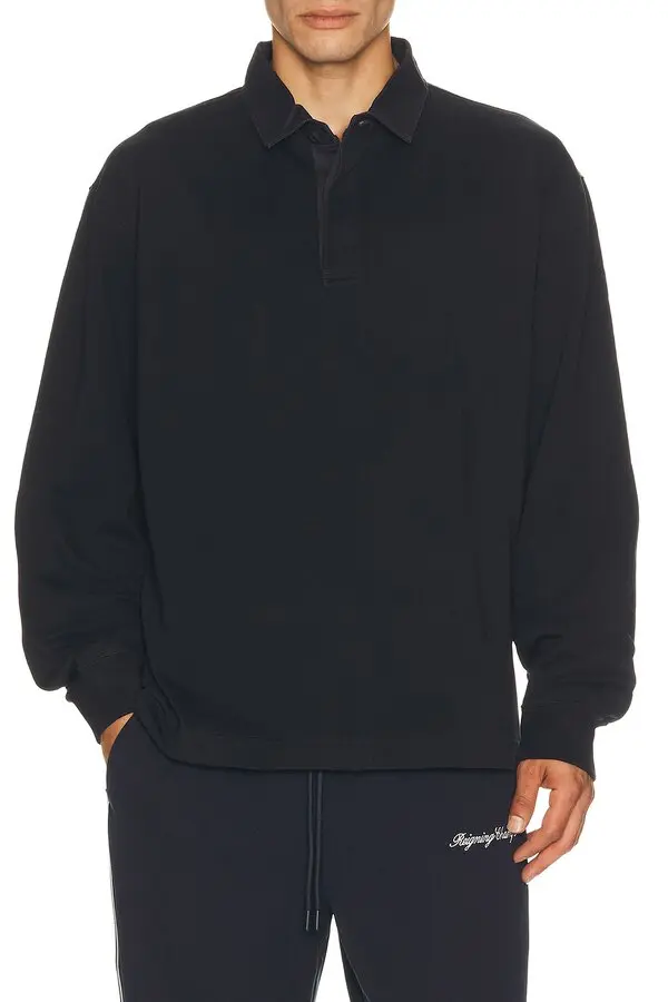 Reigning Champ Heavyweight Jersey Standard Rugby Shirt In Blue