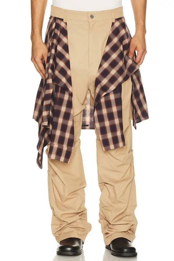 We11Done Shirt Wrapped Pants In Brown