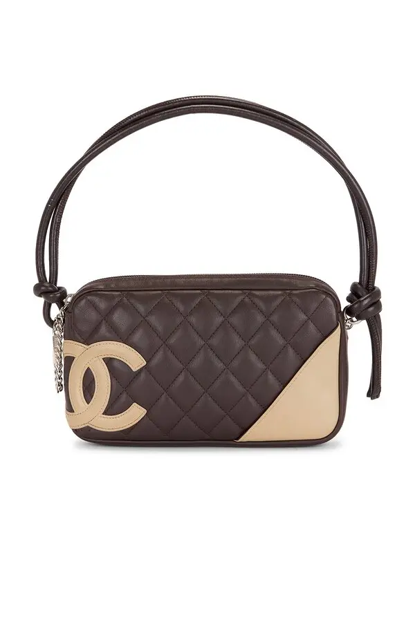 Chanel Calfskin Cambon Pochette Shoulder Bag In Black - Brown