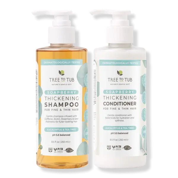 TREE TO TUB Soapberry Thickening Shampoo & Conditioner Bundle - One-color