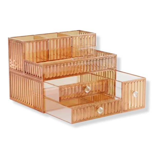 POSITIVE VIBES Multi-purpose Tempered Glass Vanity Organizer
