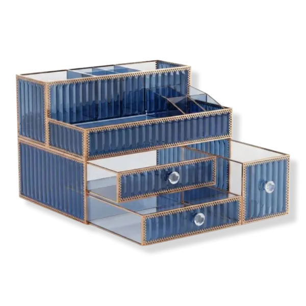 POSITIVE VIBES Multi-purpose Tempered Glass Vanity Organizer