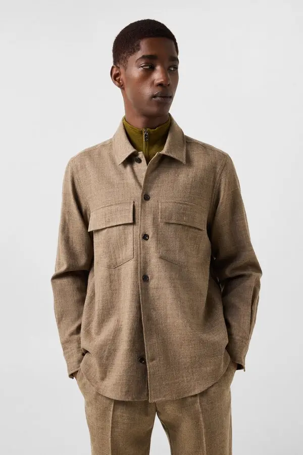 Bogner Heiko Virgin Wool Shirt - Brown