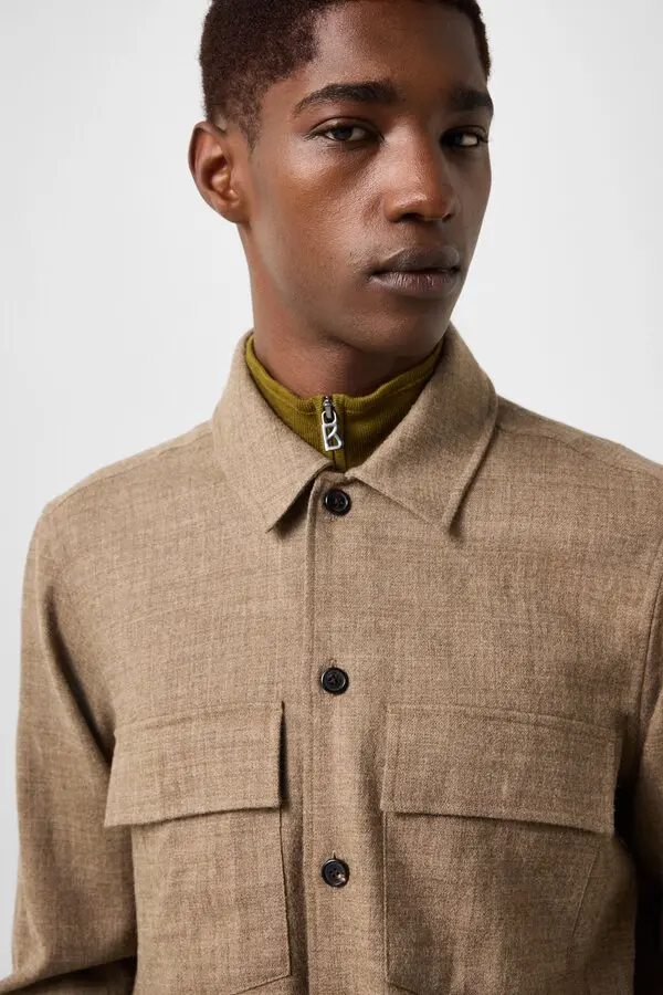 Bogner Heiko Virgin Wool Shirt - Brown