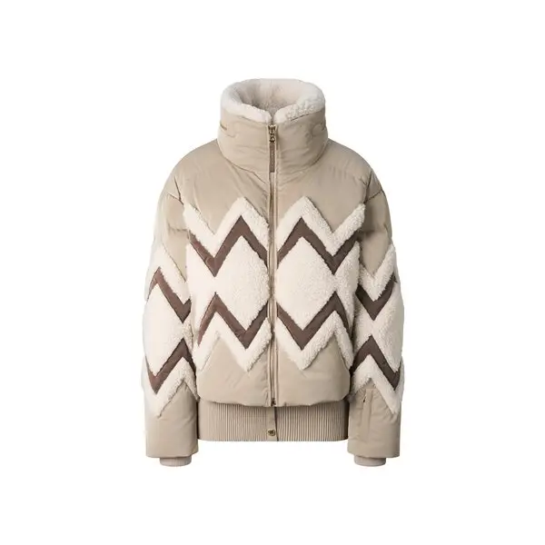 Bogner Vaia Down Ski Jacket - Camel/off-white