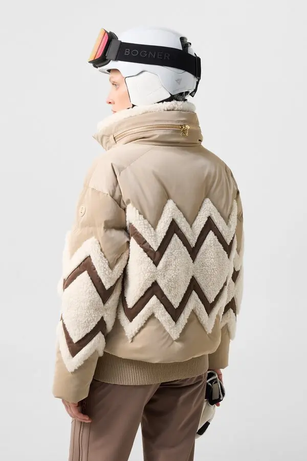 Bogner Vaya Down Ski Jacket - Camel/off-white