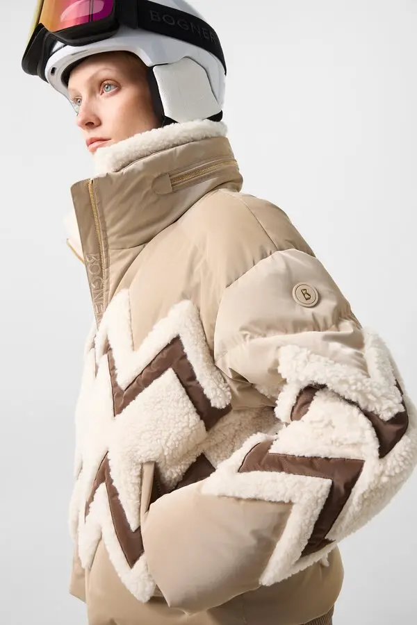 Bogner Vaya Down Ski Jacket - Camel/off-white