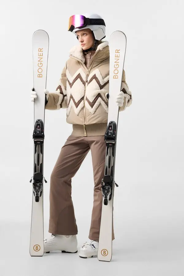 Bogner Vaya Down Ski Jacket - Camel/off-white