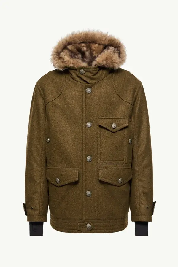 Moncler Cooper Hooded Shearling-trimmed Padded Mid-length Jacket