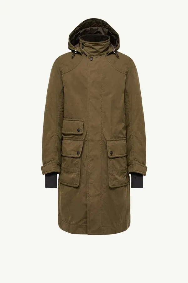 Moncler Allaine Long Padded Hooded Canvas Parka