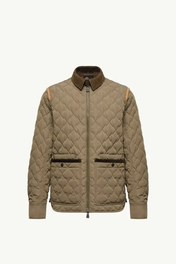 Moncler Soleil Corduroy And Loden Trimmed Down Shirt Jacket