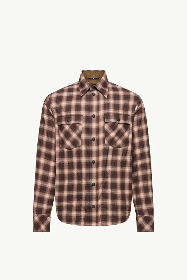 Moncler Check Cotton Blend Long Sleeve Shirt