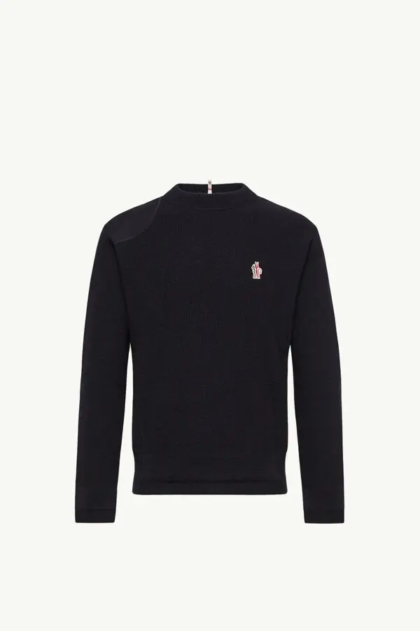 Moncler Logo Wool Sweater - Blue