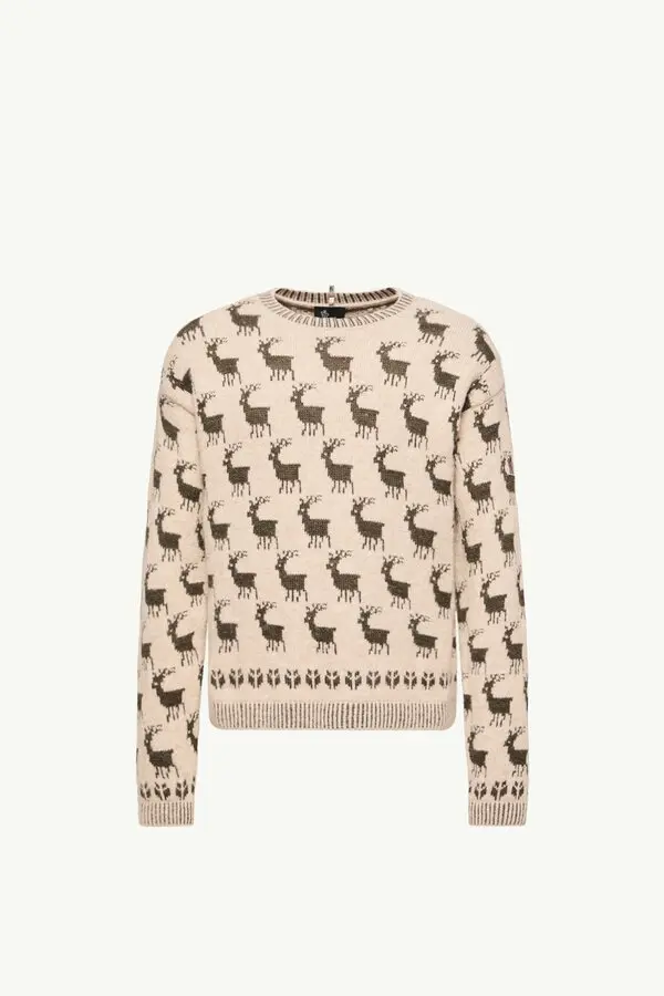 Moncler Moose Jacquard Alpaca & Wool Blend Sweater