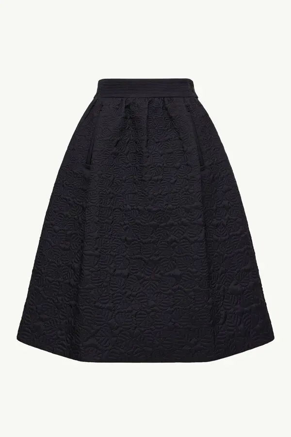 Moncler Leaf-quilted Padded A-line Skirt - Blue