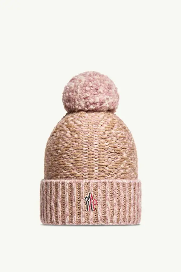 Moncler Alpaca & Wool Blend Beanie Hat - Pink