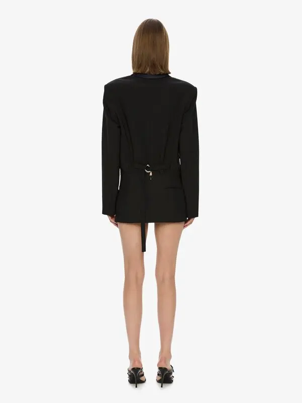 Christopher Esber Tuxedo Contrast Wool Blazer Dress